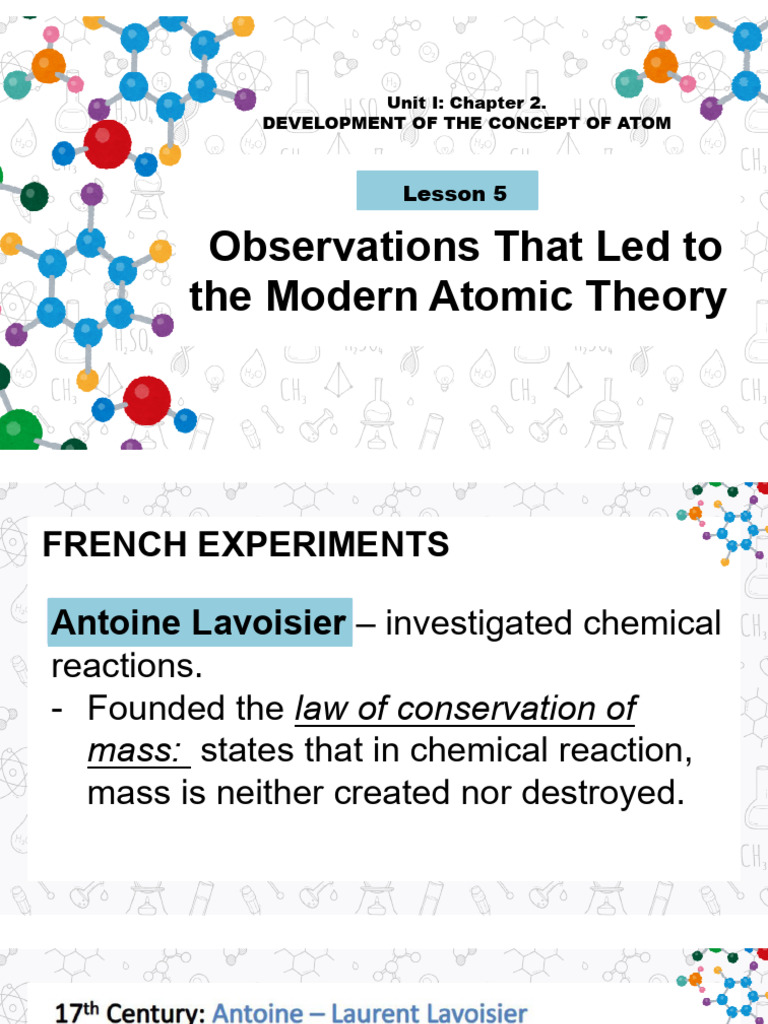 Lesson 5 Observations That Led to the Modern Atomic Theory | PDF ...