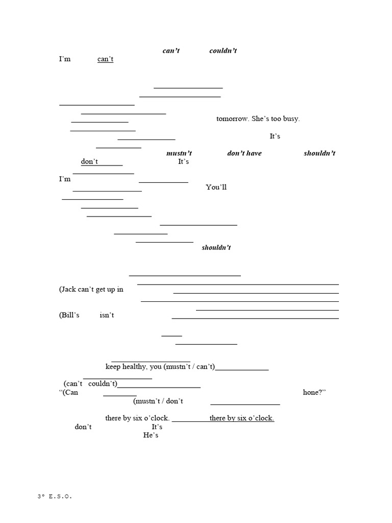 2nd term Modal verbs 3º ESO-1 | PDF