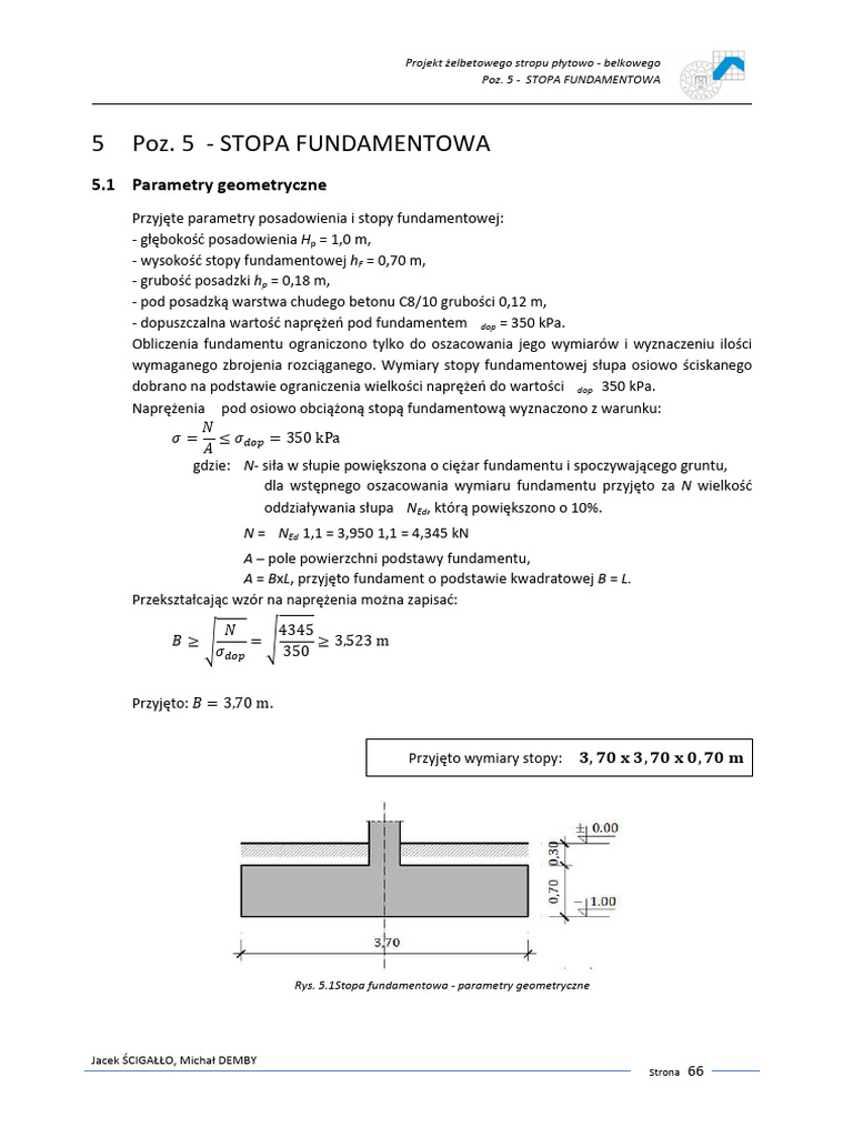 Poz.5 Stopa Fundamentowa | PDF