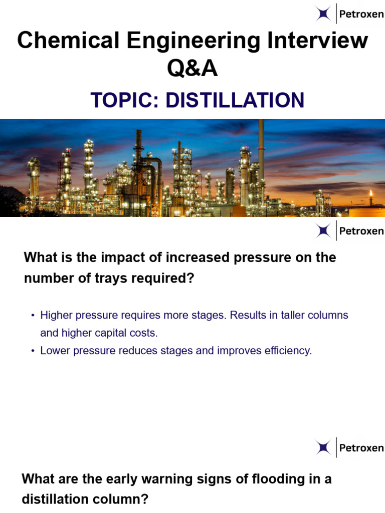 Chemical Engineering Interview Q&A - Distillation | PDF | Distillation ...