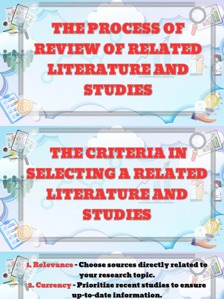 The Criteria in Selecting Citing and Synthesizing Related Literature ...