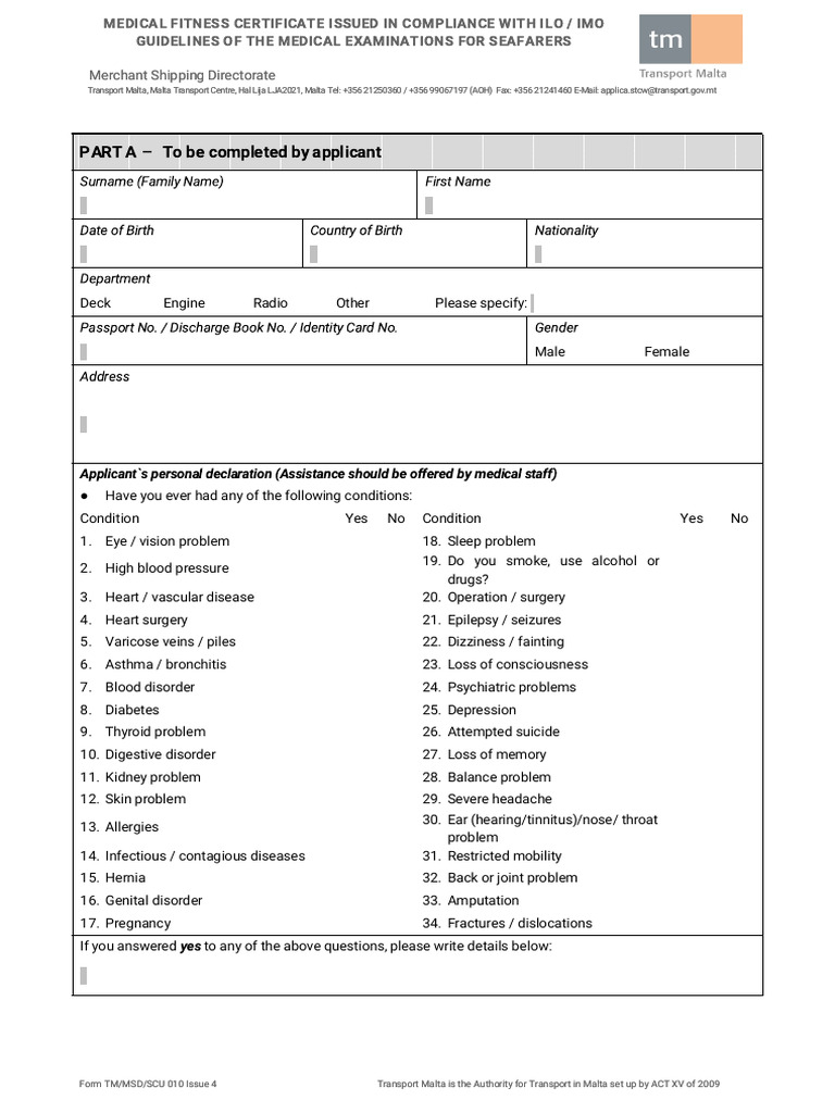 IMO Guidelines of the Medical Examinations for Seafarers | PDF ...
