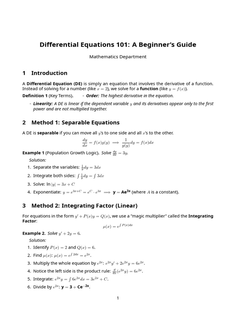 Introduction to Differential Equations-2 | PDF