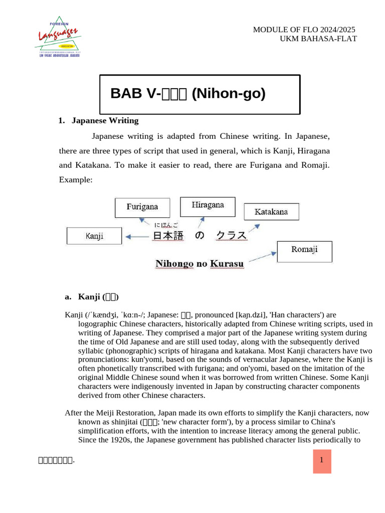 日本語 (Nihon Go) (Remaster FLO25) | PDF | Japanese Writing System | Kanji