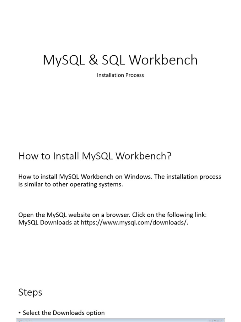 MySQL & SQL Workbench | PDF