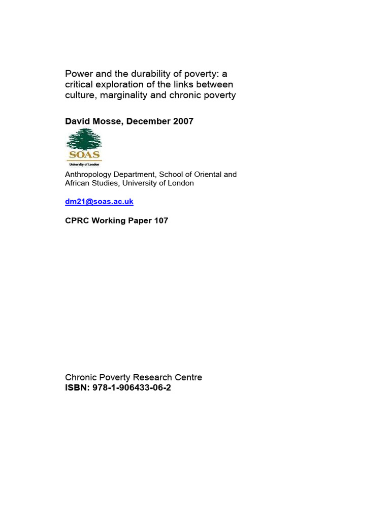 9 Mosse 2007 Power and the Durability | PDF | Poverty | Poverty ...