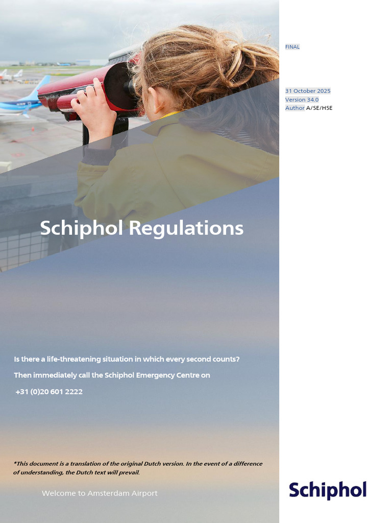 Schiphol Regulations 2026 | PDF | Airport | Driver's License