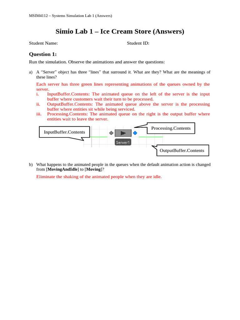 Simio Lab 1 (Ans) | PDF