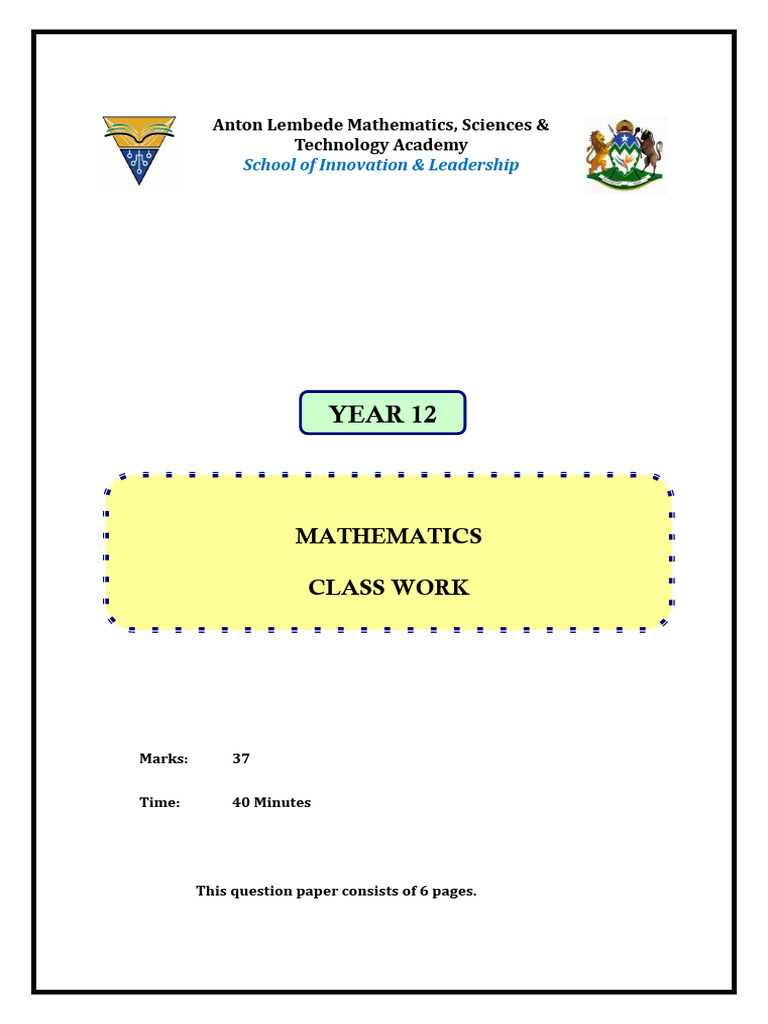 Year12 2026 Term 1 Class Work | PDF | Sequence | Number Theory