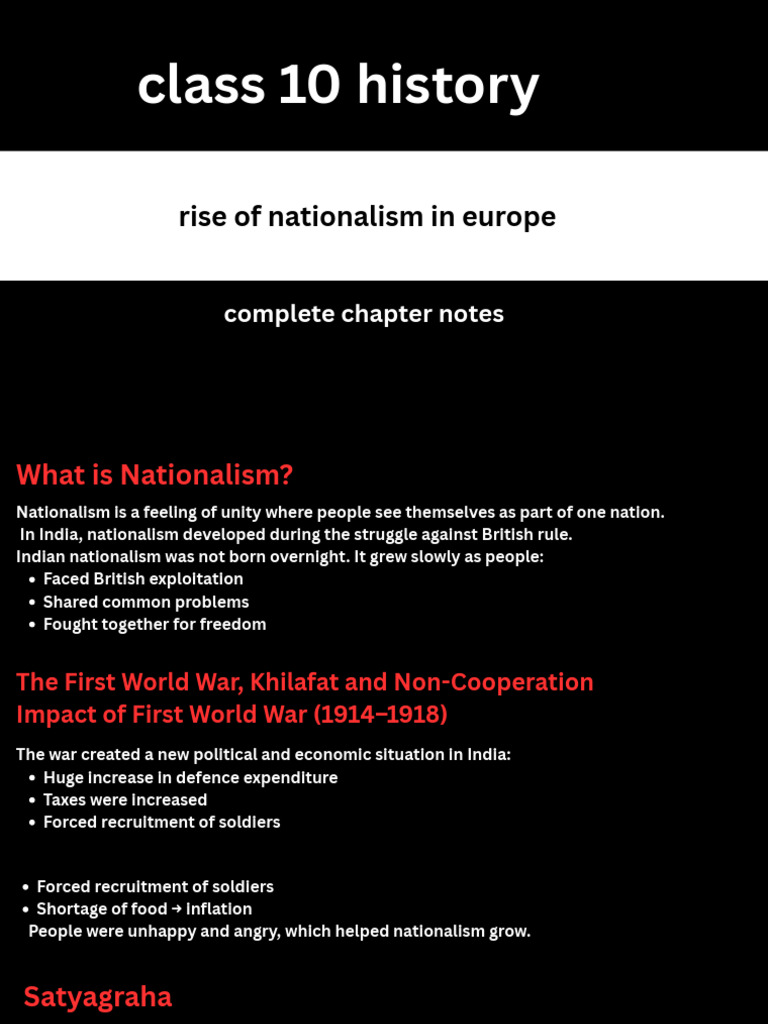 Class 10 History CH Rise of Nationalism in India Complete Chapter Notes ...