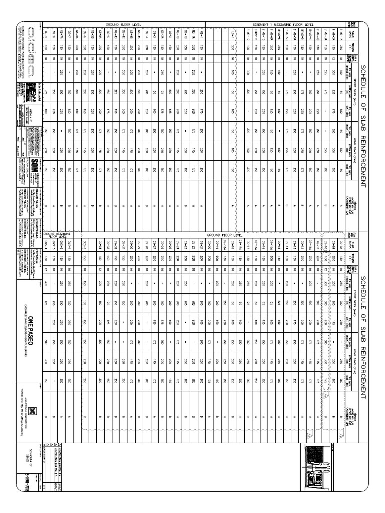 s Op01 701b Schedule of Slab | PDF