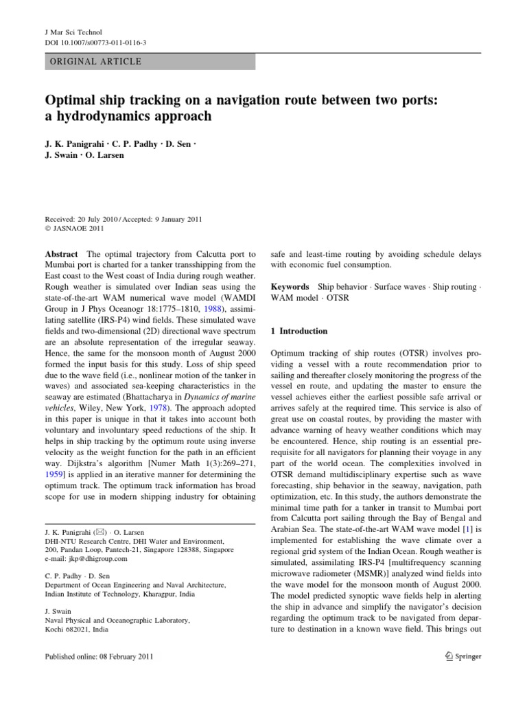 Optimal Ship Routing Pdf Weather Forecasting Mathematical