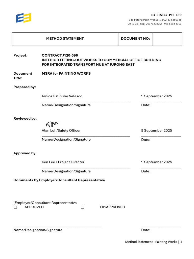 IT_APP_A-5 METHOD STATEMENT_ITEM 2_MSRA PAINTING WORKS | PDF | Personal ...