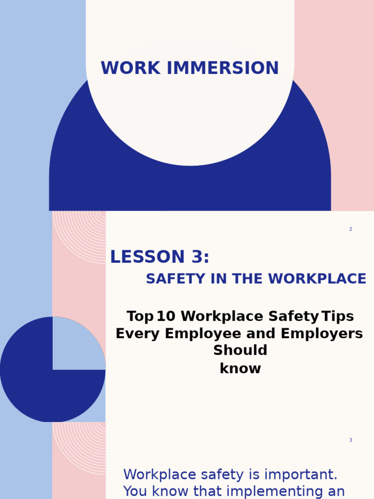 Lesson 3 Safety in The Workplace | PDF