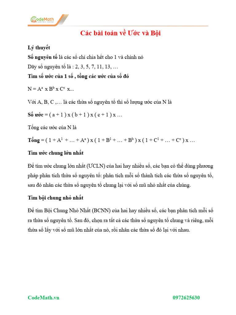 LCM Và GCF (HCF) | PDF