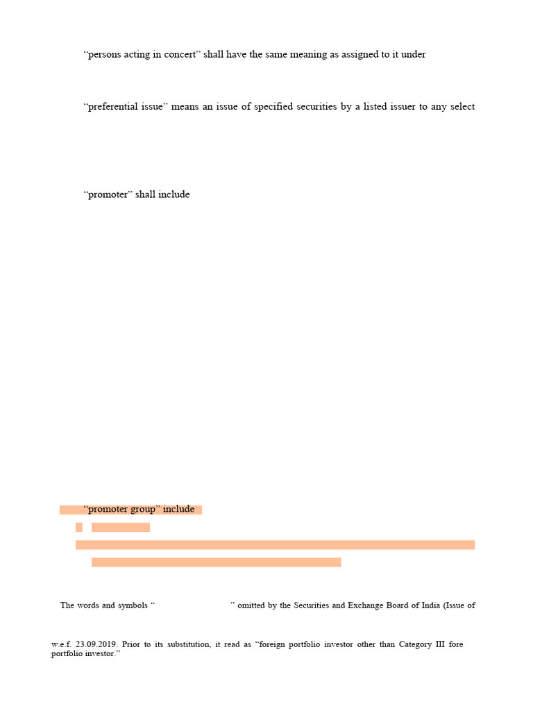 Definition of Promoter Group As Per SEBI ICDR Regulations | PDF ...