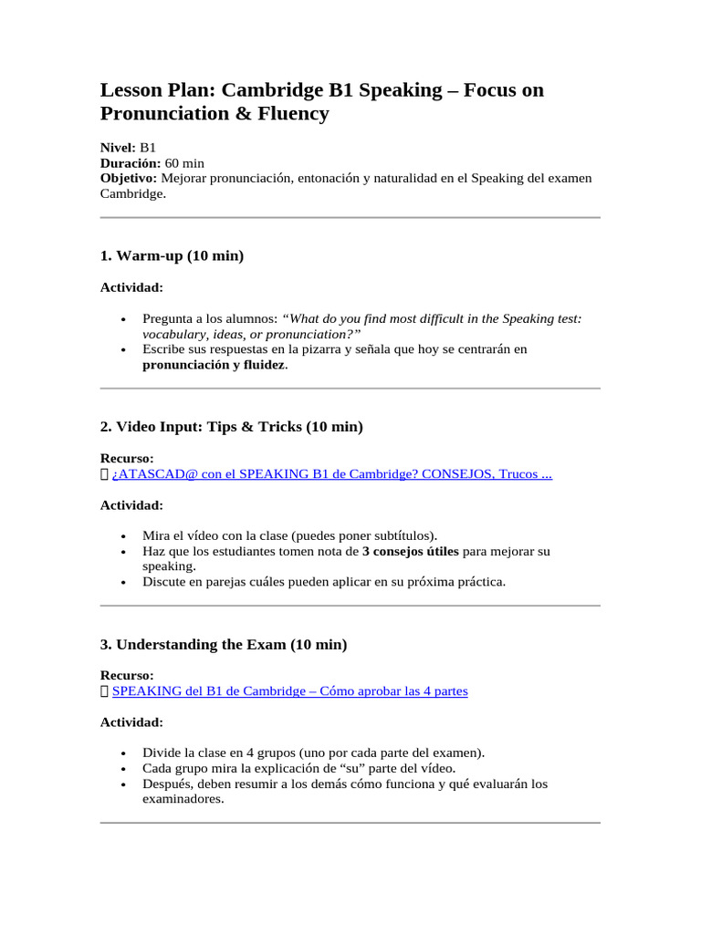 Lesson Plan Pronunciation | PDF