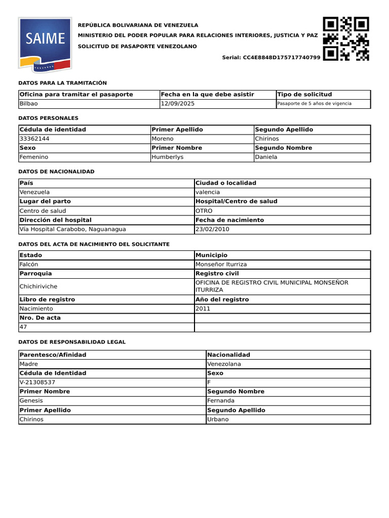 PlanillaDeSolicitudDePasaporte (1) | PDF