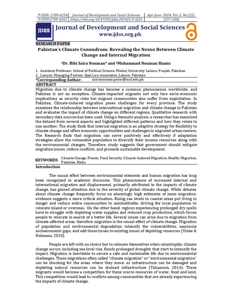Pakistan's Climate Conundrum: Revealing The Nexus Between Climate ...