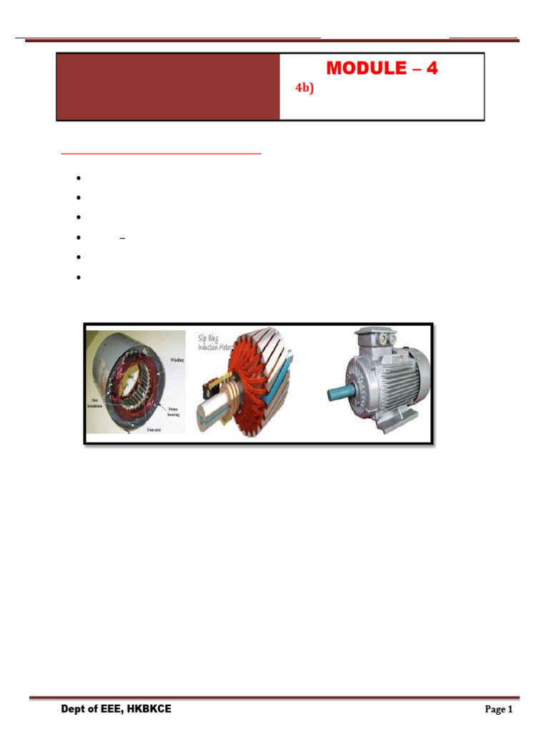 MODULE-4 Three Phase Induction Motors | PDF | Electric Motor ...