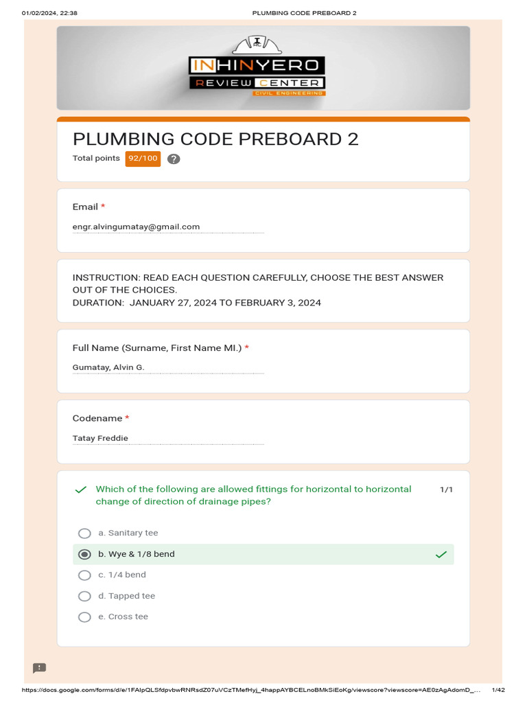 Irc Plumbing Code Preboard 2 | PDF | Plumbing | Sanitary Sewer