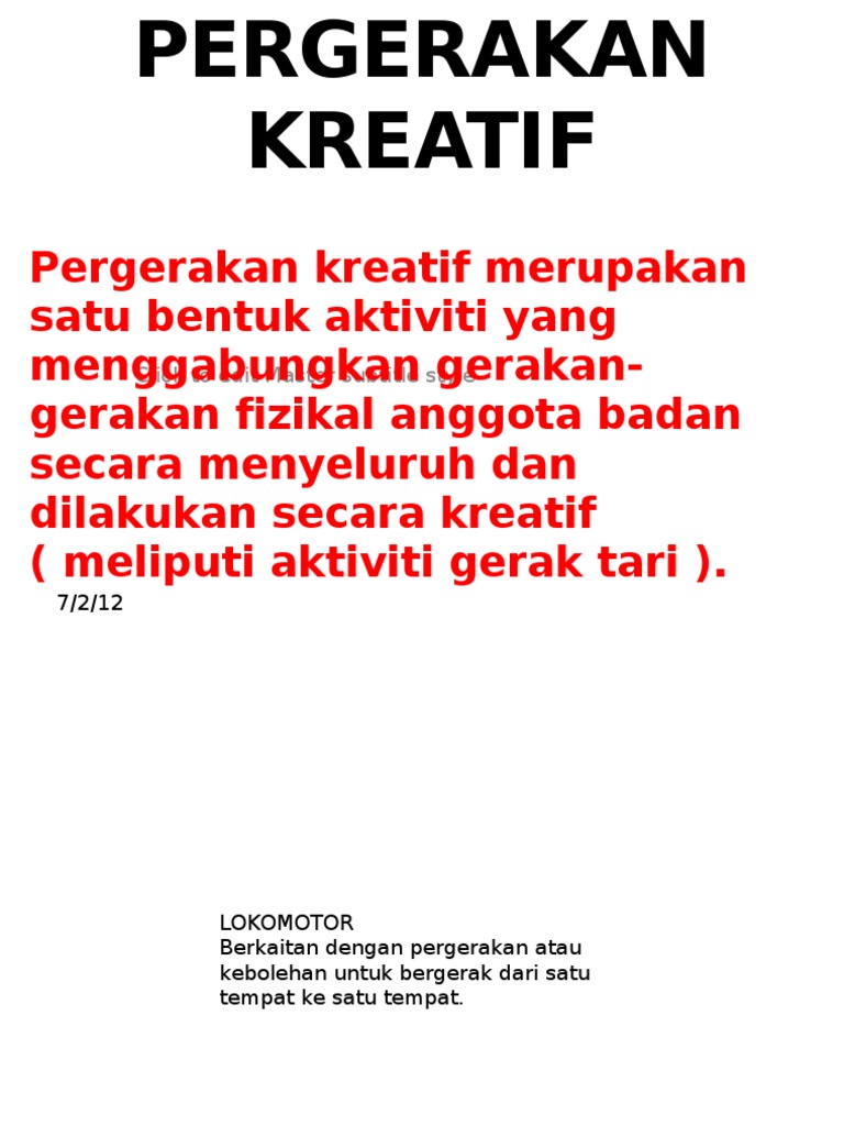 Pergerakan Kreatif | PDF