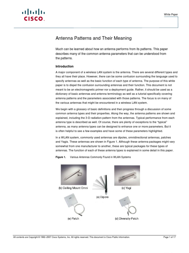 Antennas Patterns | PDF | Science & Mathematics | Technology & Engineering