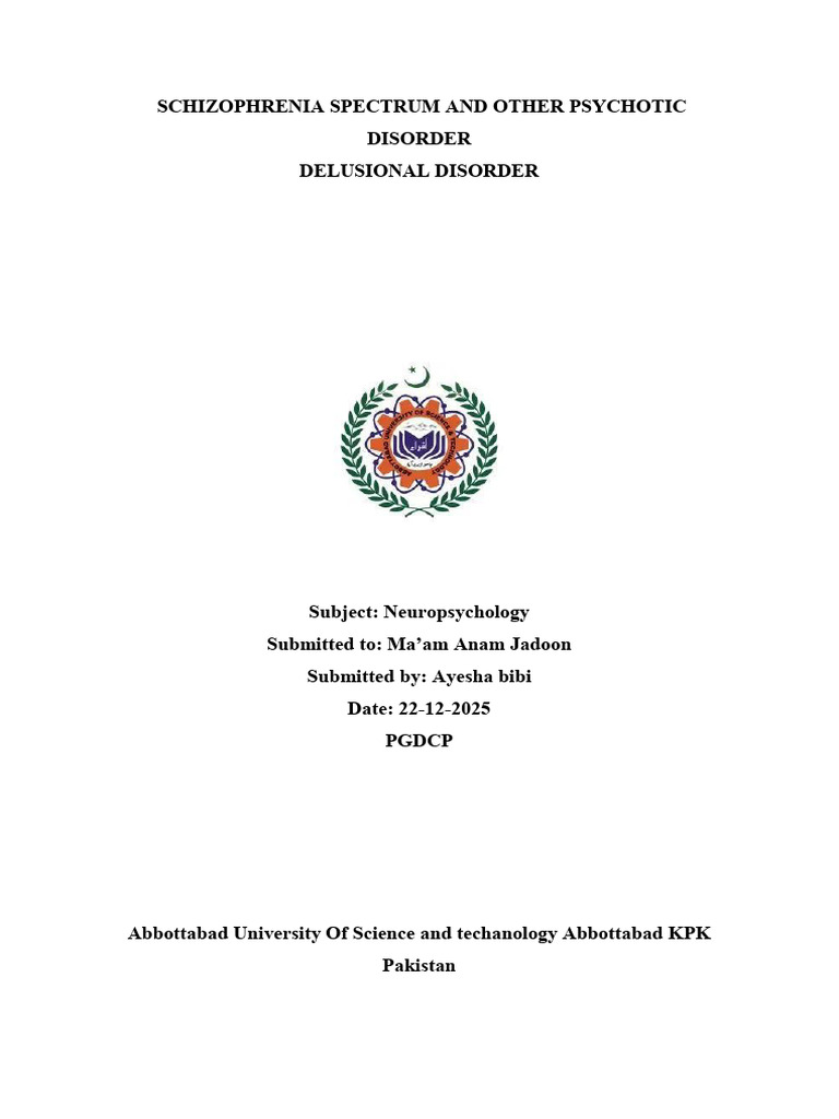 DELUSIONAL DISORDER | PDF | Delusion | Psychosis