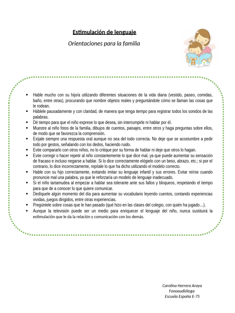 Estimulación de Lenguaje | PDF
