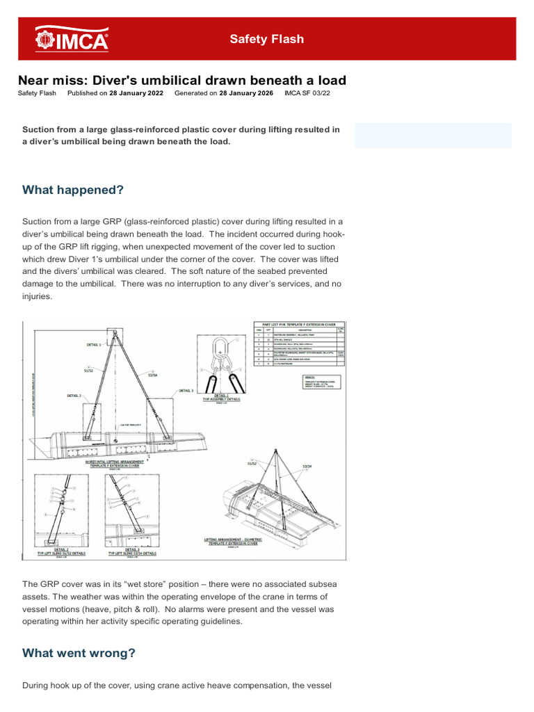 Near Miss_ Diver's Umbilical Drawn Beneath a Load | PDF | Scuba Diving ...