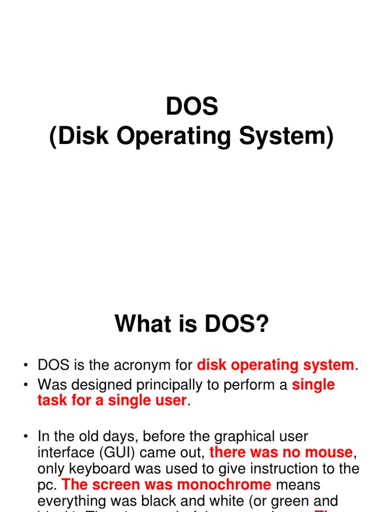 DOS (Disk Operating System) | PDF | Computer File | Booting