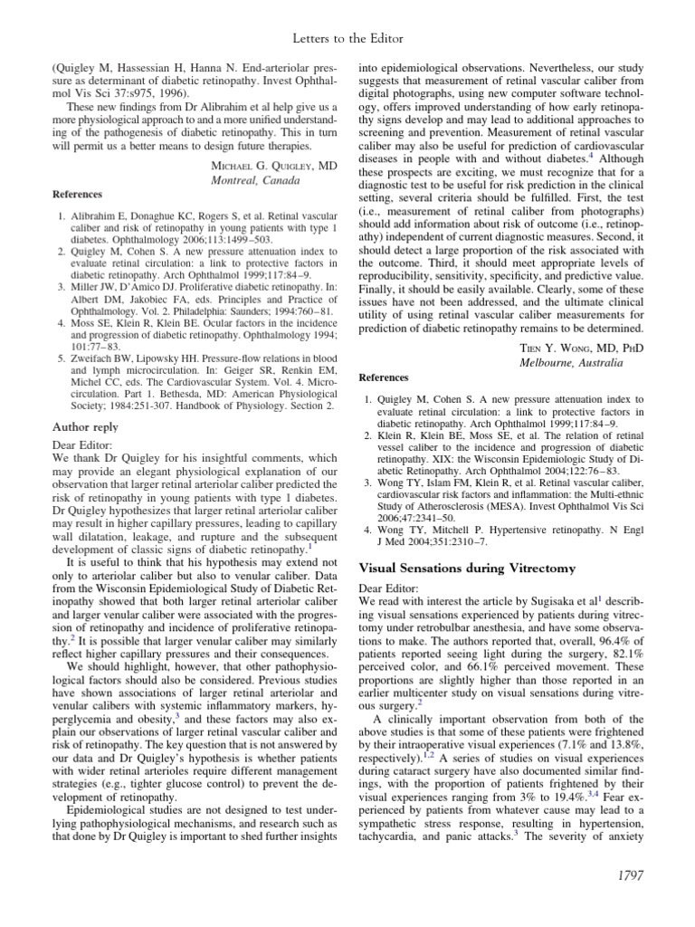 Visual Sensations During Vitrectomy Ophtha | PDF | Perioperative | Diabetes
