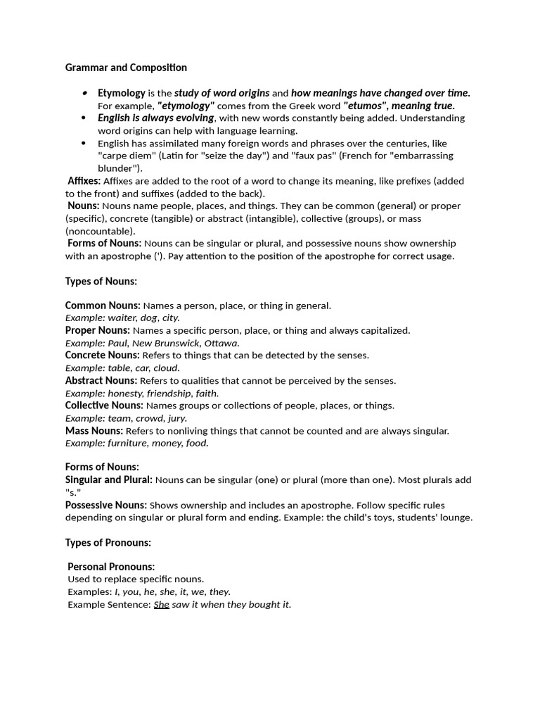 Grammar and Composition Reviewer | PDF | English Grammar | Perfect ...