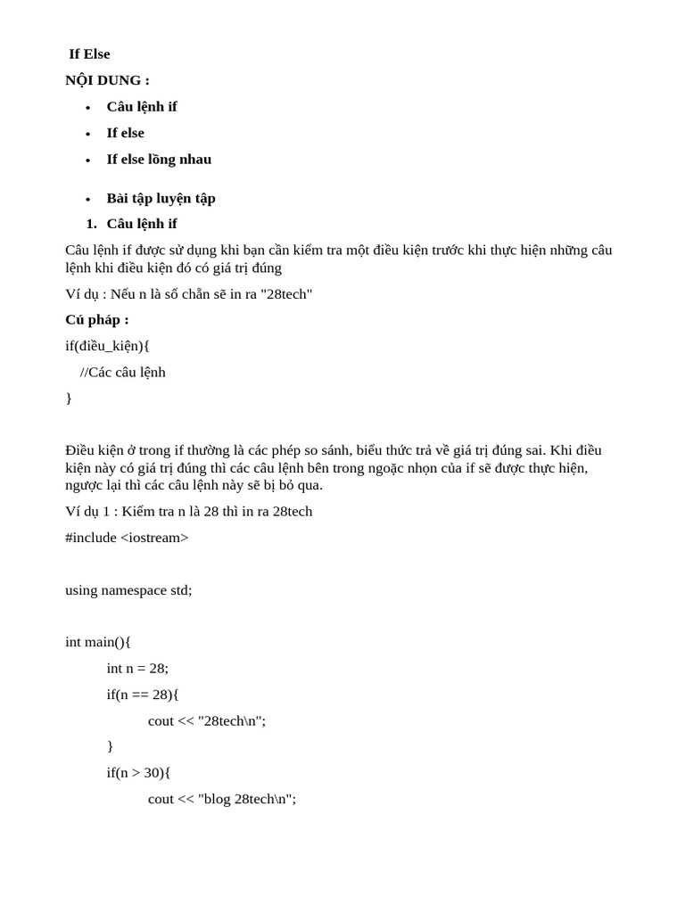 If Else | PDF