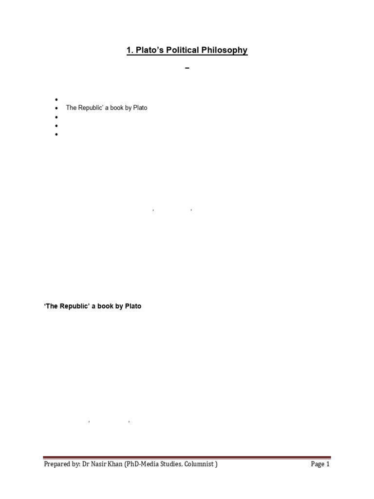 Plato, A Political Philosopher | PDF | Plato | Justice