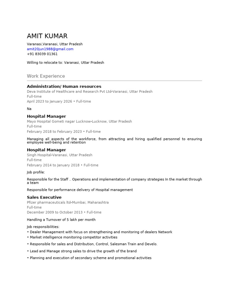 Resume Update | PDF