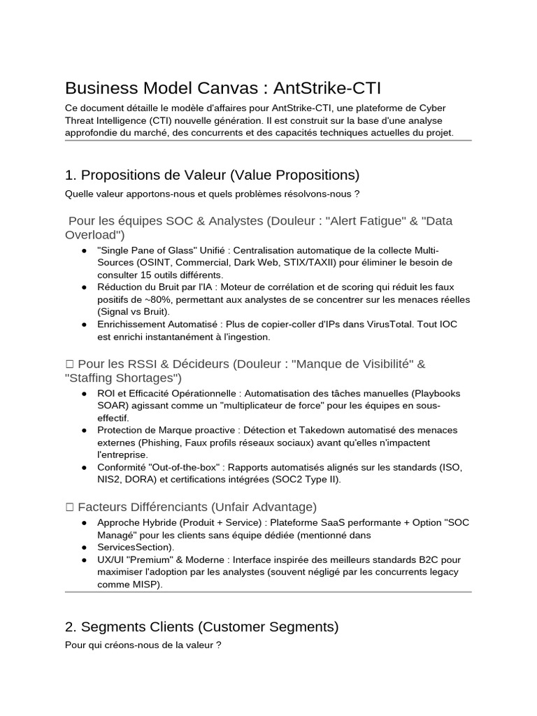 Business Model Canvas - AntStrike-CTI | PDF | Cloud computing | Amazon ...
