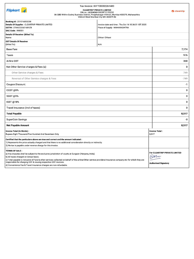 Book Invoice | PDF