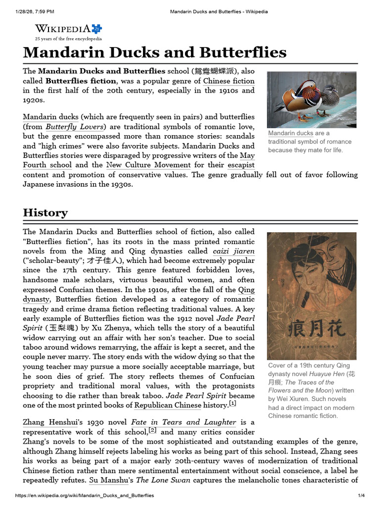 Mandarin Ducks and Butterflies | PDF | China | World Politics