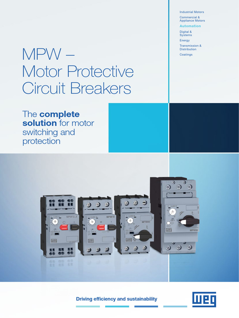 WEG Motor Protective Circuit Breakers Mpw 50053062 Brochure English Dc ...