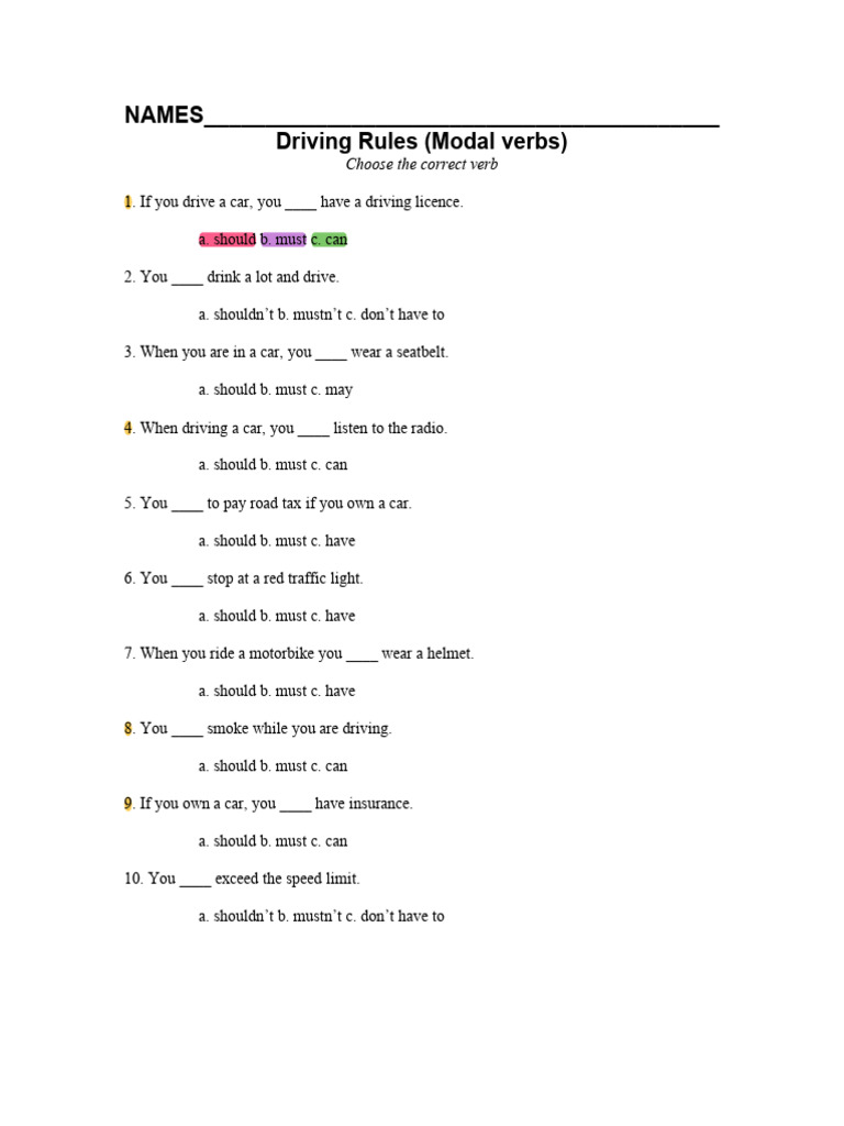 Modal Verbs (1) | PDF