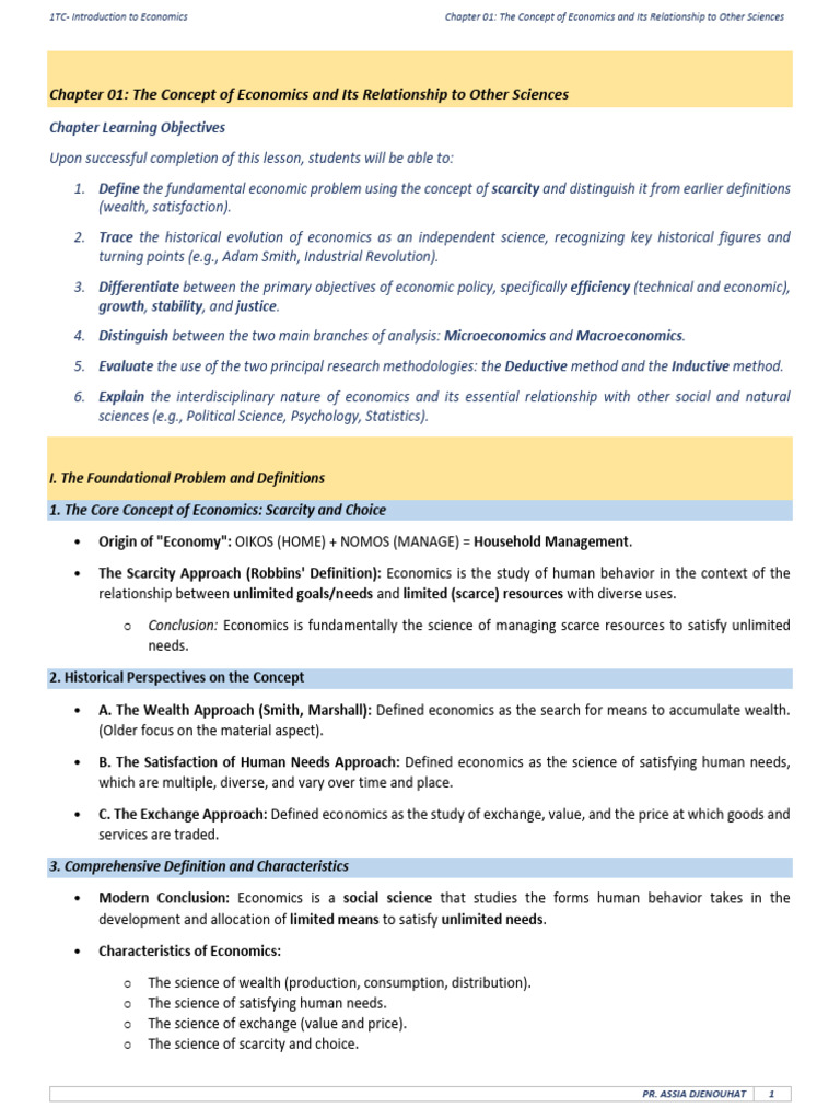 01-Chapter 1 - Economic Concept | PDF | Economics | Science
