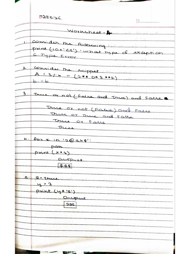 Computer Science Worksheet-4 | PDF