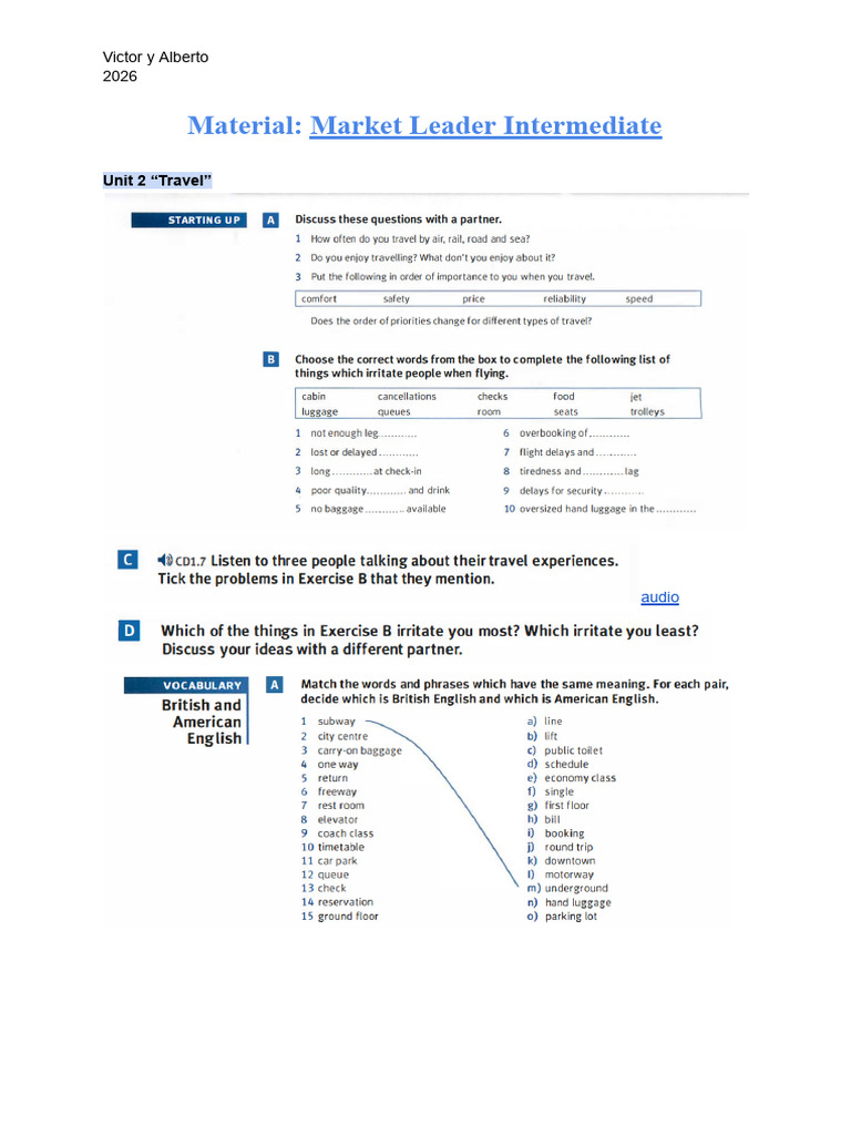Market Leader Intermediate (Booklet) | PDF
