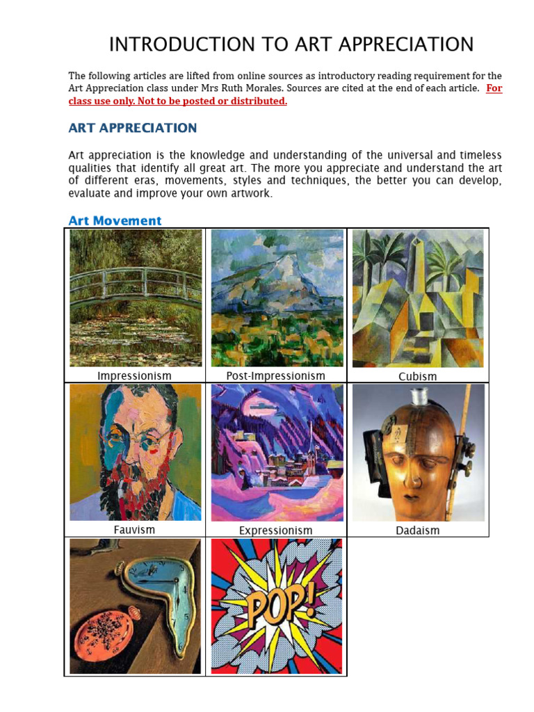 Introduction To Art Appreciation | PDF | Renaissance | Paintings