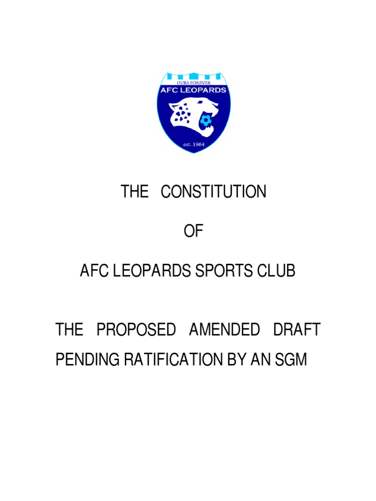 AFC Leopards Club Constitution Draft | PDF | Chairman | Committee