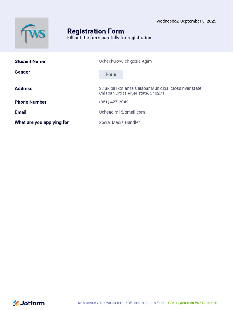 6327216740204665691-Course Registration Form | PDF