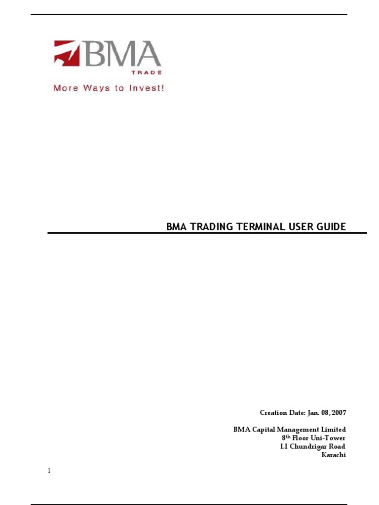 Bma Trading Terminal User Guide | PDF | Clearing (Finance ...