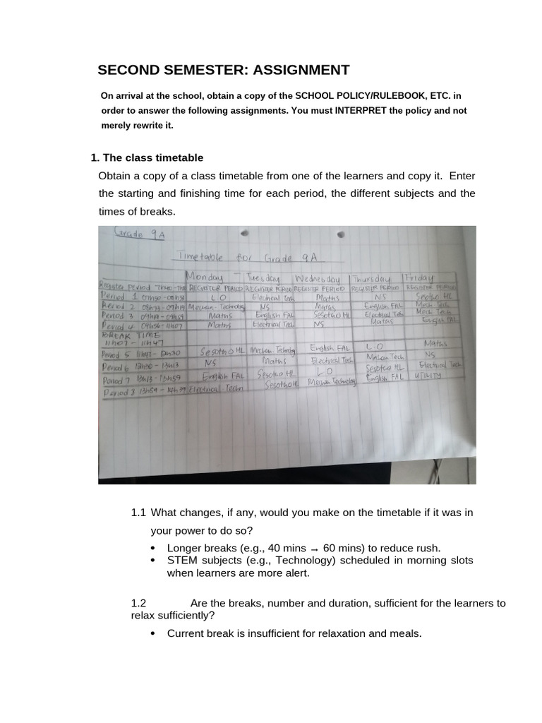 Second Semester Assignment | PDF | Teachers
