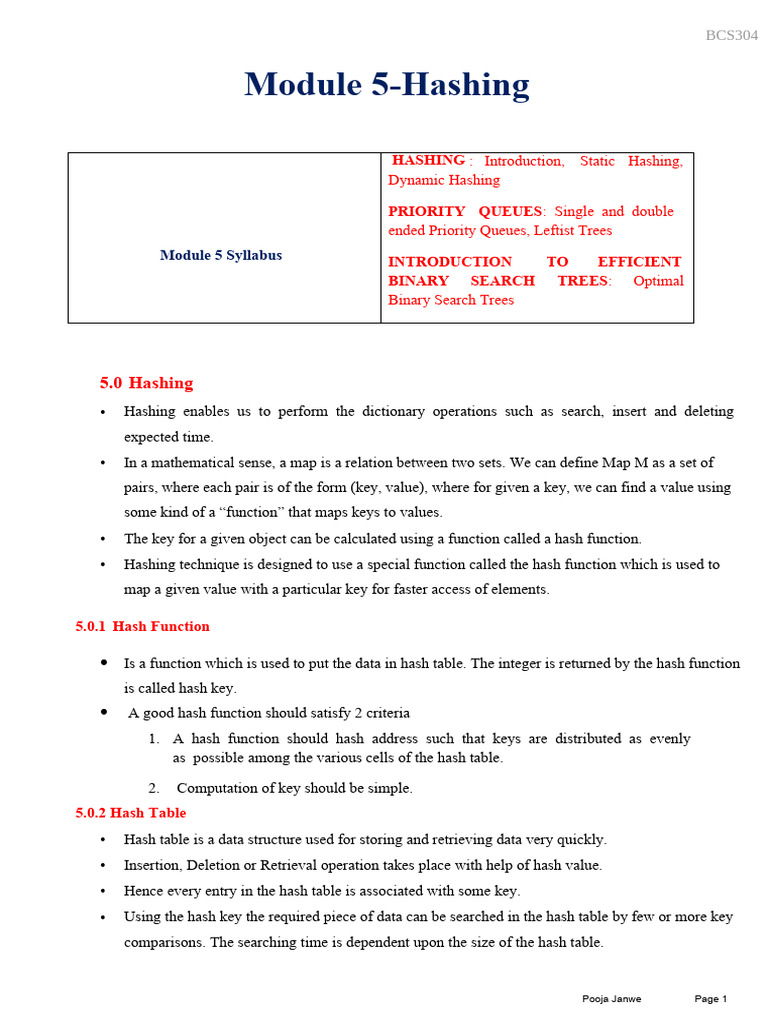 Module 5 Pooja | PDF | Algorithms And Data Structures | Computer ...